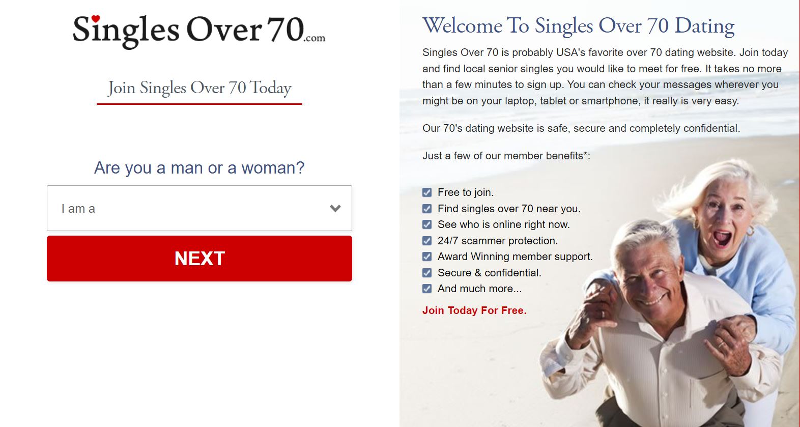 Dating sites for seniors over 70